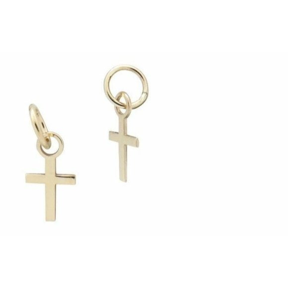 Jewelry | 1 Piece 14k Gold Tiny Cross Charm Pendant | Poshmark